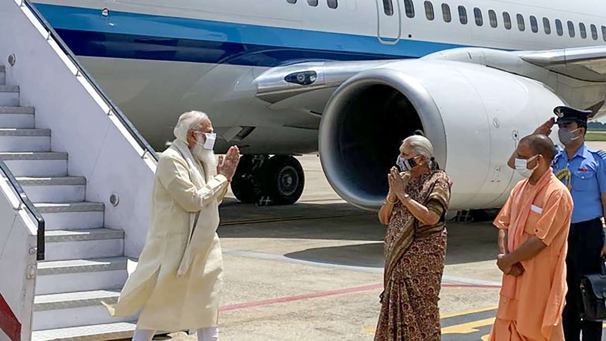 PM Modi Varanasi Rudraksh convention centre pictures Uttar Pradesh CM ...