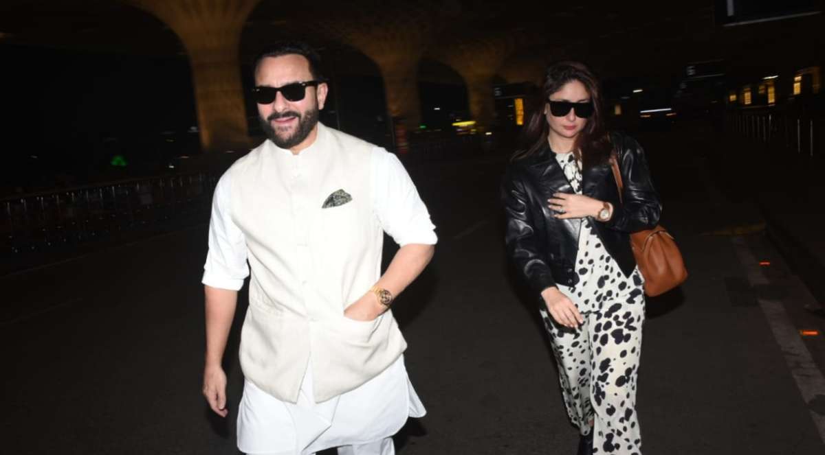 Kareena Kapoor Khan and Saif Ali Khan spotted at the airport in style
