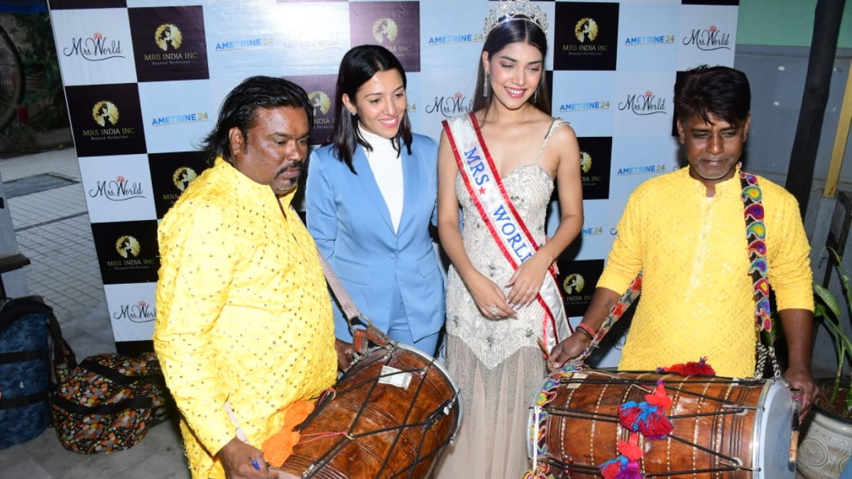 Mrs World 2022 Sargam Kaushal back in India after historic victory, gets clicked with crown & sash
