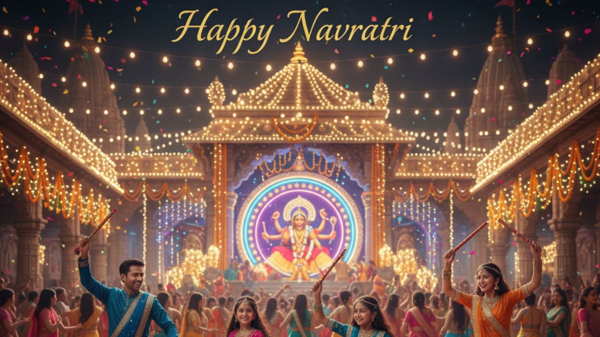 Navratri 2025 images in Hindi | Shubh Navratri pics, Hindi wishes and ...