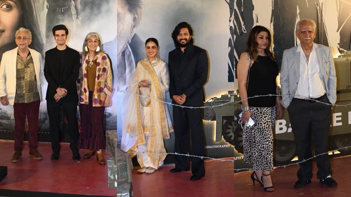 Ikkis screening: Sunny Deol and Bobby Deol pose with Dharmendra's ...