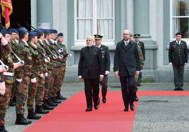 See Photos! PM Modi visits terror-hit Brussels