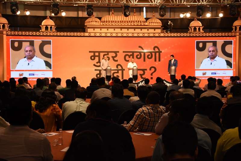 Nitin Patel and Arjun Modhwadia at India TV's Chunav Manch