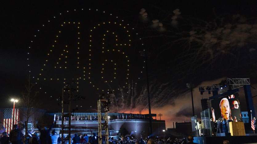 US President Joe Biden Kamala Harris Vice President victory celebration ...