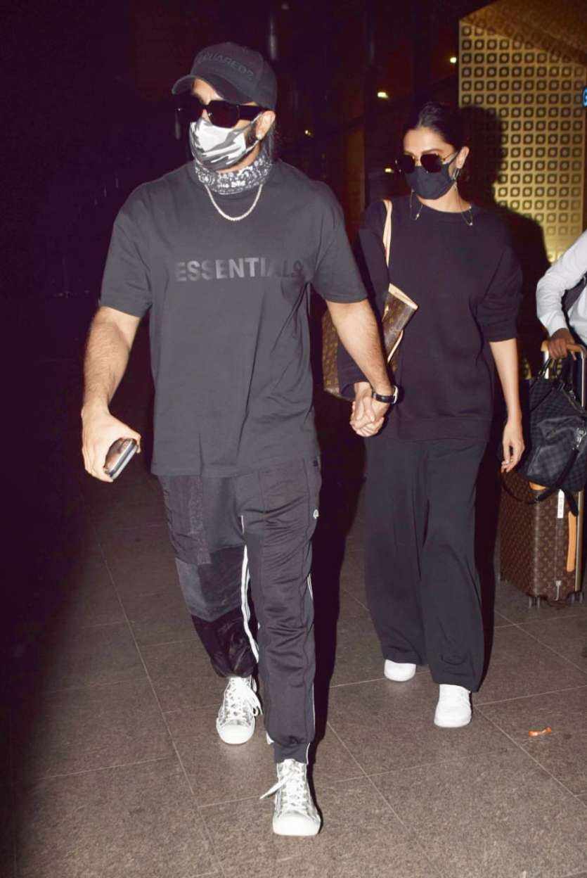 PICS: Ranveer Singh and Deepika Padukone twin in black as they walk ...