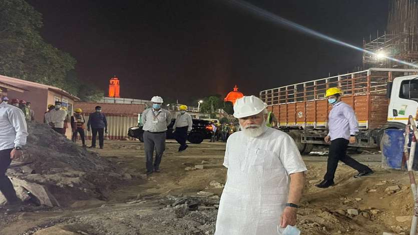 PM Modi inspects new Parliament building construction photos central ...