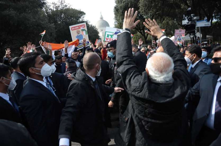 IN PICS | PM Modi in Rome for G20 Summit, pays homage to Mahatma Gandhi