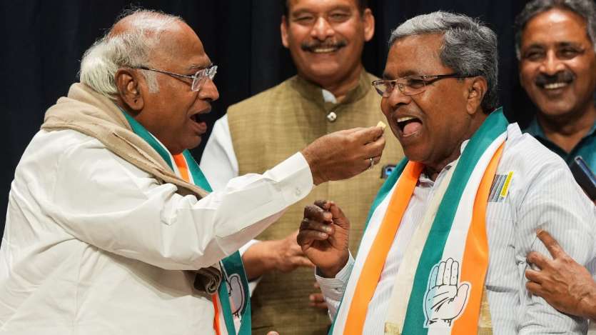 IN PICS | Congress workers celebrate after grand old party's landslide victory in Karnataka