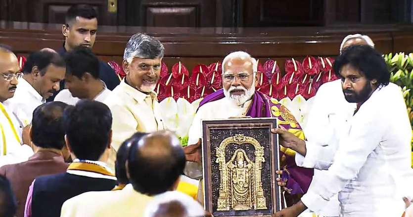 'Modi-Modi' chants echo Parliament as Narendra Modi gets elected as NDA's leader for third ...