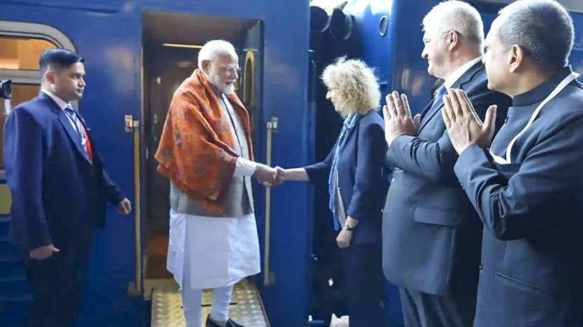 PM Modi arrives in Ukraine for historic visit, greets Zelenskyy with a hug | IN PICS