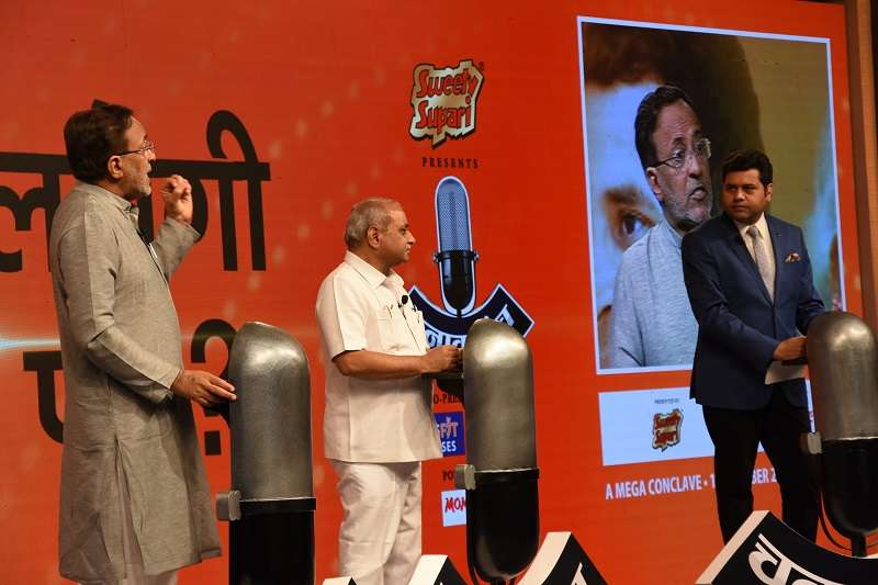 Nitin Patel and Arjun Modhwadia at India TV's Chunav Manch