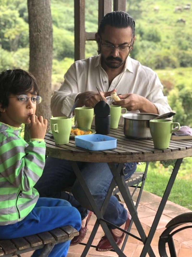 Aamir Khan's son Azad Rao Khan plays football in rain, pictures go viral