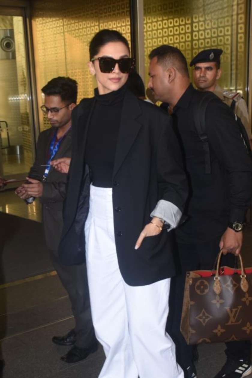 Deepika Padukone exudes boss-lady vibes in monochromatic blazer and ...