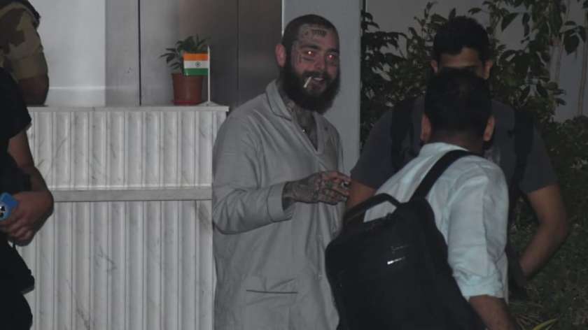 Rapper Post Malone arrives in India for maiden concert, looks amused