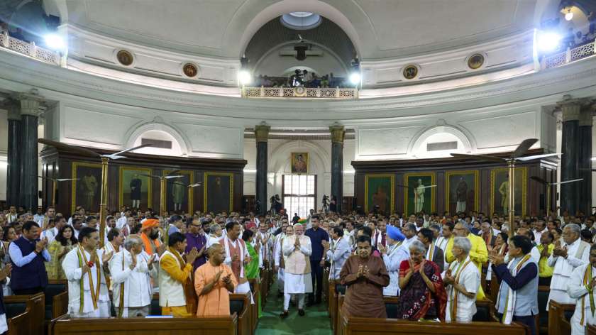'Modi-Modi' chants echo Parliament as Narendra Modi gets elected as NDA ...