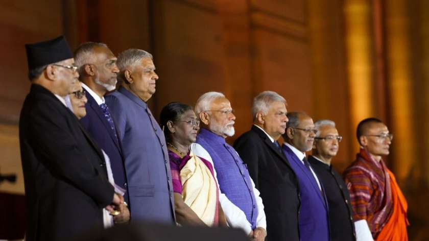 Top leaders from India's neighbourhood grace swearing-in ceremony of ...