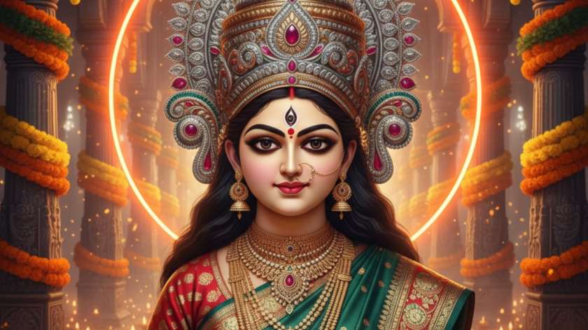 Maa Durga face images HD for Navratri 2025 puja and devotion