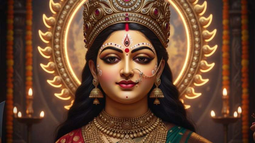Maa Durga face images HD for Navratri 2025 puja and devotion