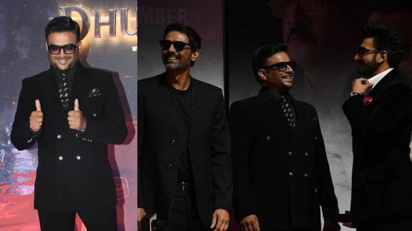 Dhurandhar trailer launch: Ranveer Singh poses with Sara Arjun, R ...