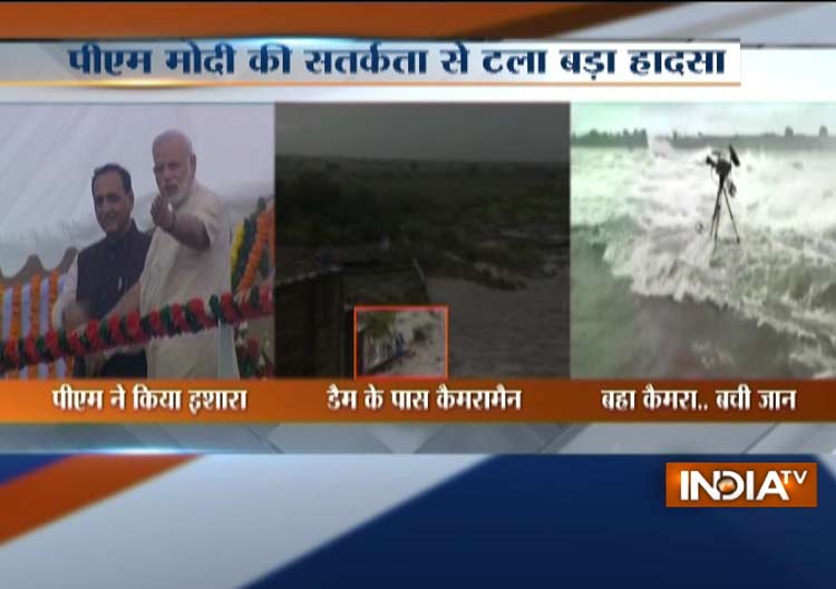 Alert PM Modi saves life of cameraman in Jamnagar | National News ...