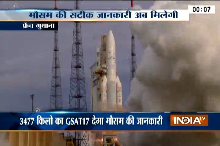 India's 18th communication satellite GSAT-17 successfully launched from ...