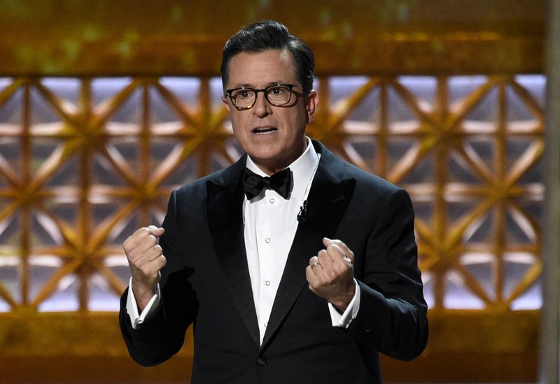 Stephen Colbert as Emmy host takes a dig at Donald Trump | Hollywood ...