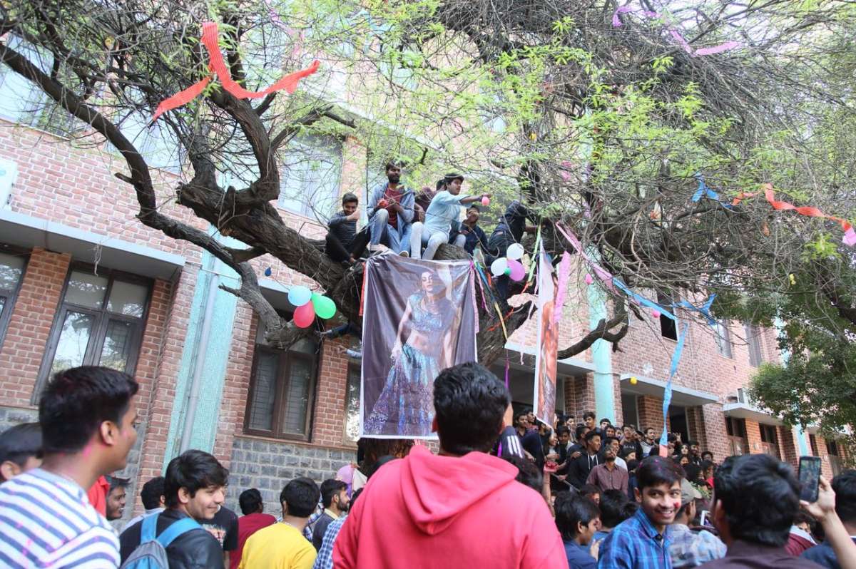 Virgin Tree Valentine ritual: Students worship Jacqueline Fernandez ...