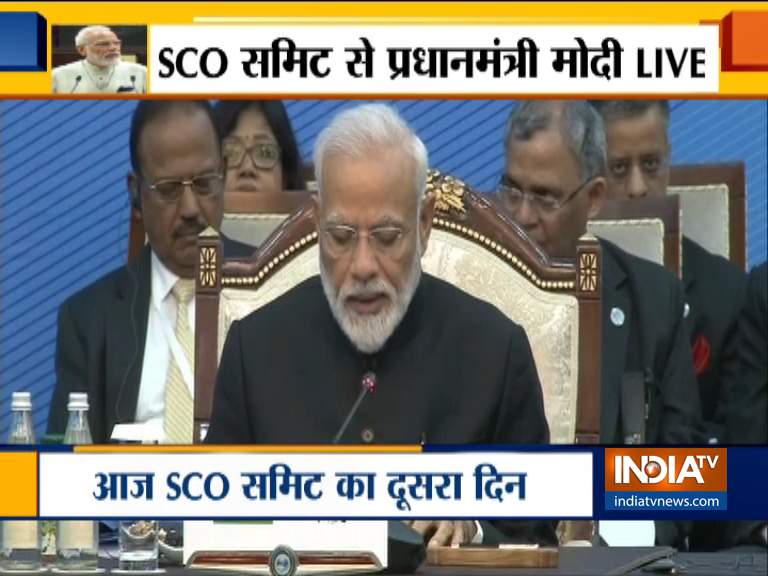 PM Narendra Modi stresses need to stand united against terrorism at SCO Summit | India News ...