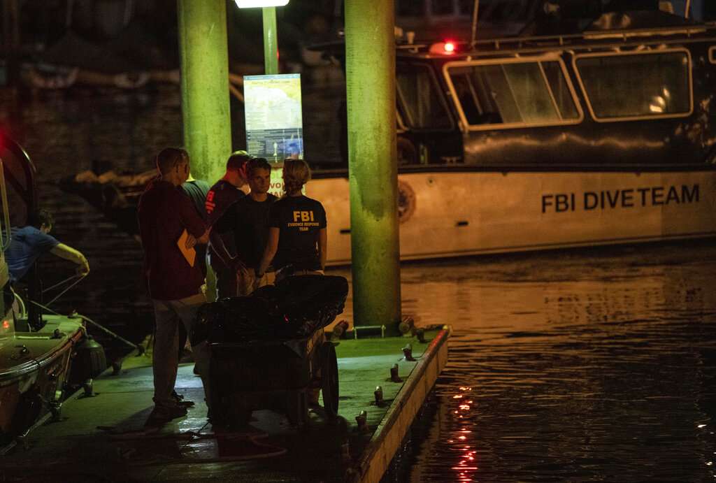 Shocking video captures dive boat catching fire in California that ...
