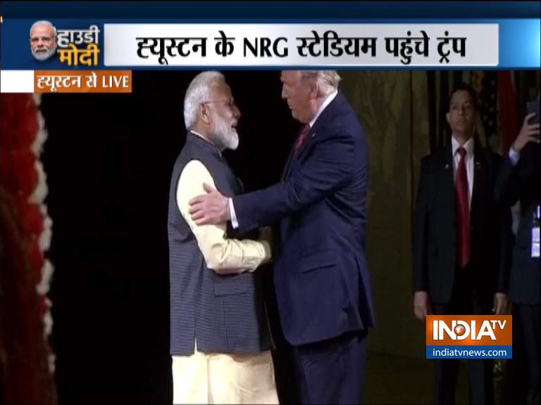 Picture of the day: Modi-Trump share warm hug, handshake at Howdy Modi ...