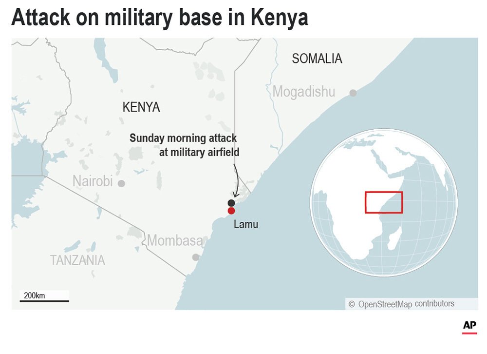 US military base in Kenya attacked by militia; 3 Americans killed ...
