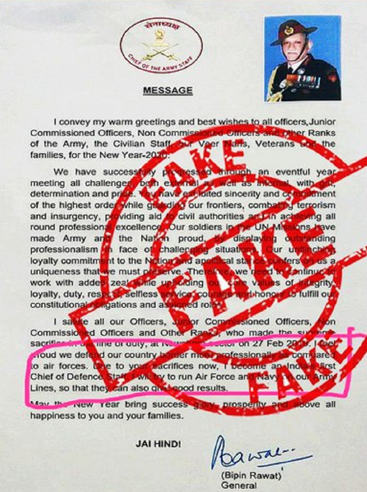 Fact Check: This controversial letter is NOT written by Bipin Rawat ...
