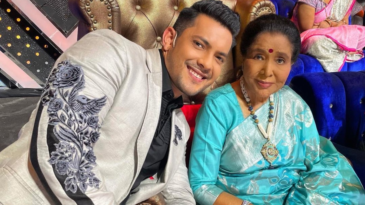 Aditya Narayan posts pic with Asha Bhosle from Indian Idol 12 sets ...