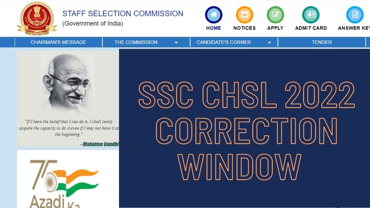 Ssc Chsl Recruitment 2022 Correction Window Link To Activate Today Know