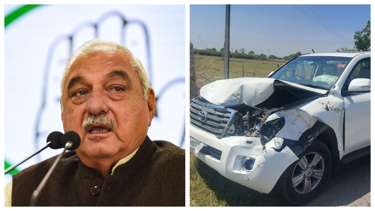 Former Haryana CM Bhupinder Singh Hooda's car meets with accident ... Former Haryana CM Bhupinder Singh Hooda's car meets with accident ...