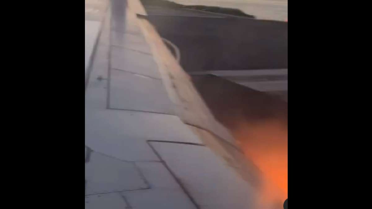 Brazil flight engine catches fire during take-off passengers panic ...