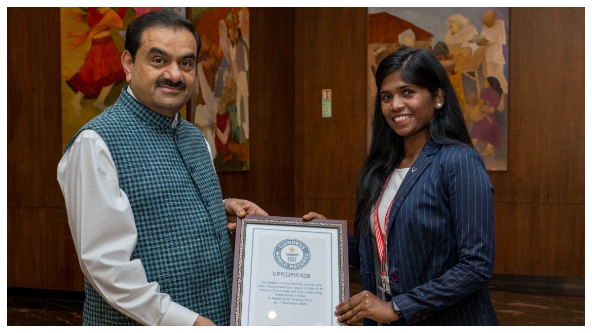 Yoga instructor at Adani Group sets a new Guinness World Record | India ...