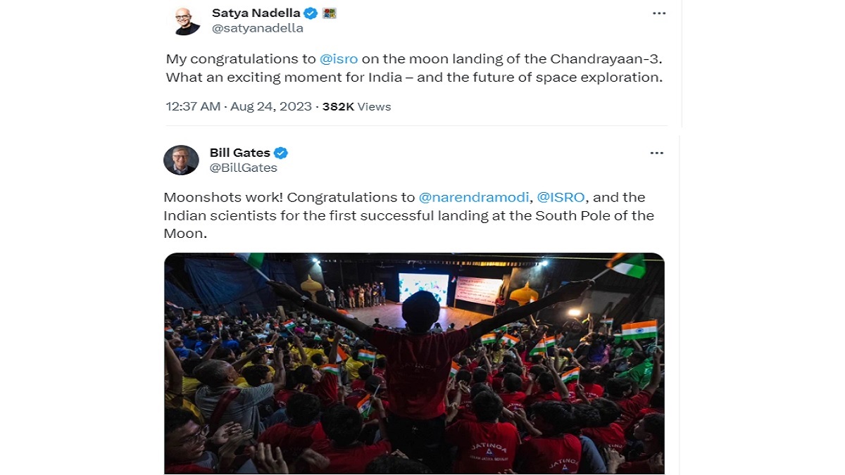 ISRO's Lunar Landing success gains acclaim from Bill Gates and Satya ...