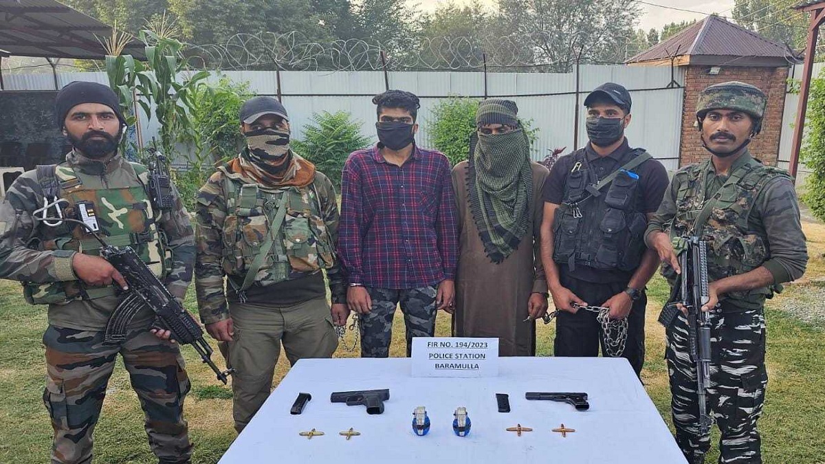 Baramulla Two terrorists arrested arms ammunition recovered police army ...