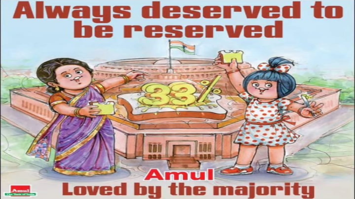 Amul celebrates Women's Reservation Bill passage in creative doodle ...