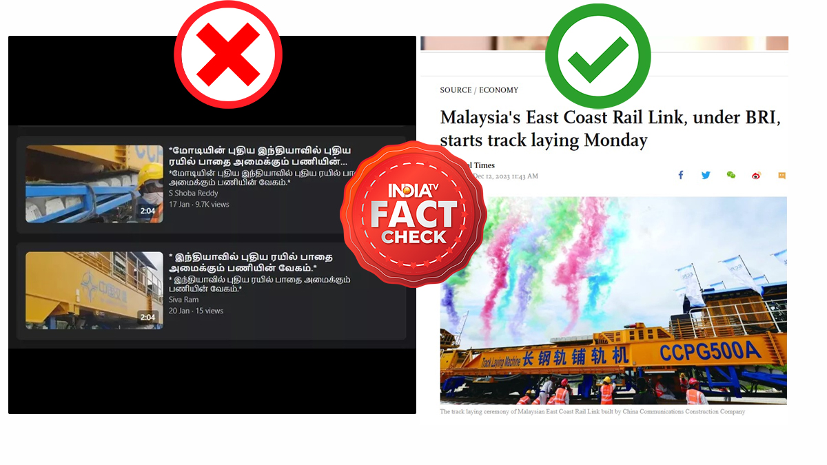 FACT CHECK: Misleading video claims Malaysian rail project as Indian | Here's the truth | Fact ...