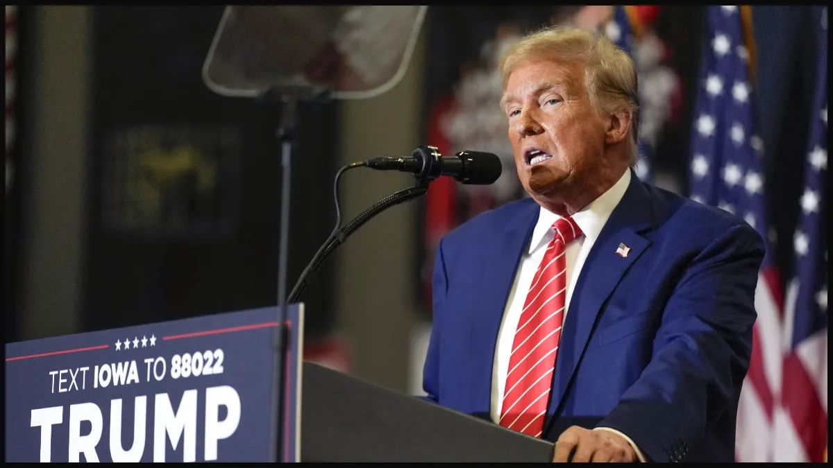 US: Trump mocks French President Macron, Biden at Iowa campaign event ...