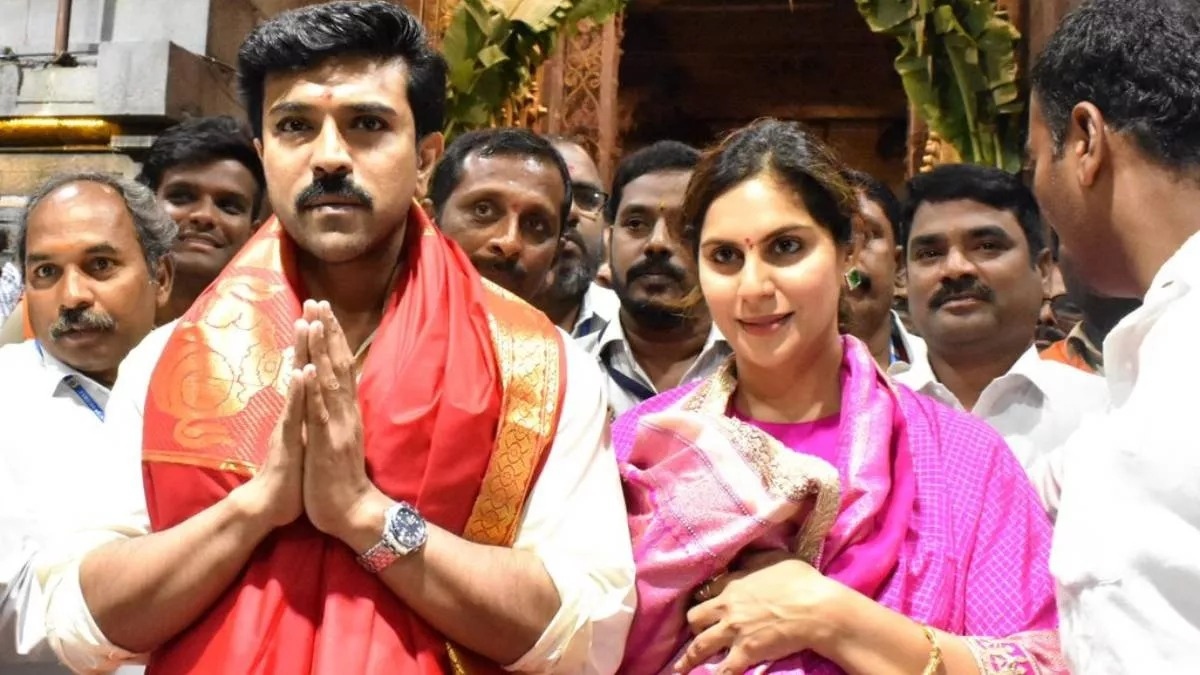 Ram Charan visits Tirupati temple on his 39th birthday with wife ...