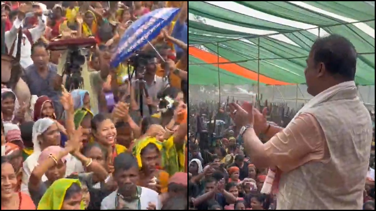 Assam CM Himanta Biswa Sarma dances to 'Modi Sarkaar' tunes in rain with supporters | WATCH ...