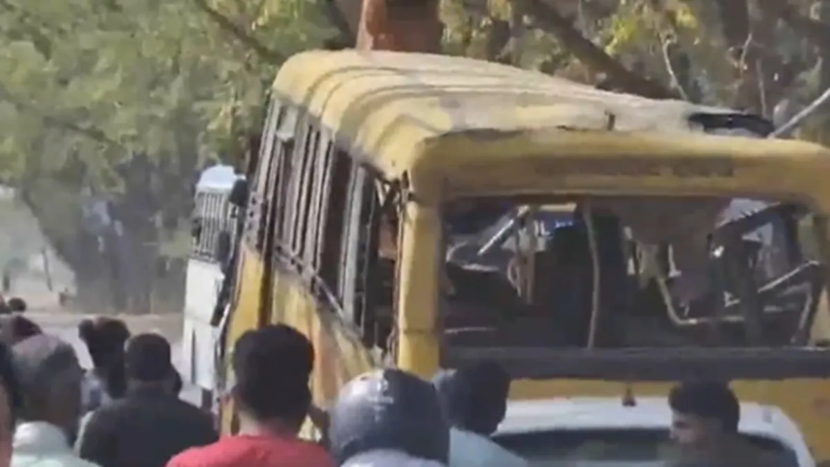 Haryana Three arrested after school bus carrying children overturned in Mahendragarh six ...