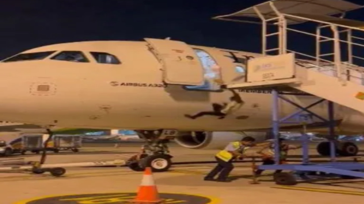 Airport worker falls off plane after ground staff remove stair without ...