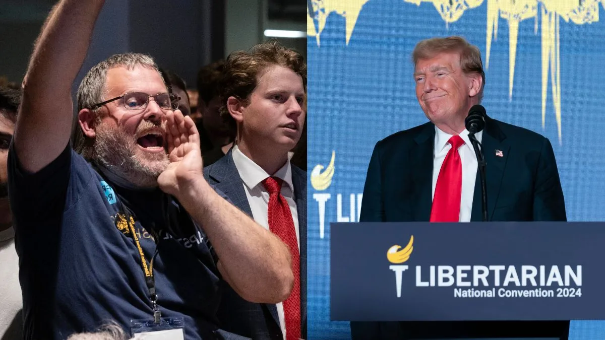 Donald Trump booed and heckled by raucous crowd during Libertarian ...