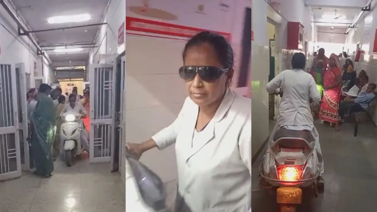 Viral video shows nurse riding scooter through crowded hospital ward in ...
