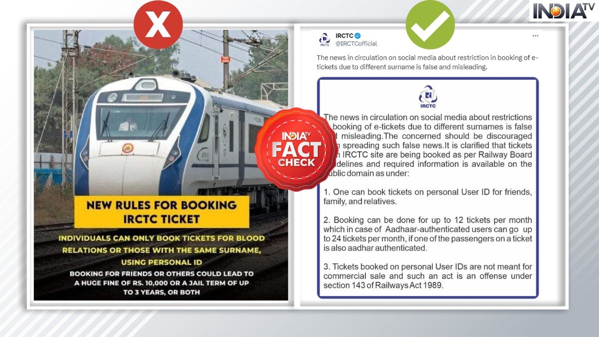 Fact Check: Can booking train tickets for others land you in jail? | Know truth here | Fact ...
