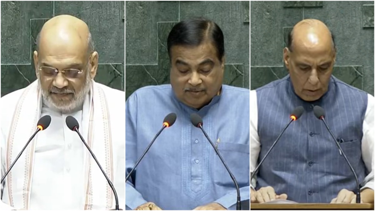 Union ministers Amit Shah, Nitin Gadkari, Rajnath Singh take oath as Lok Sabha MPs | India News ...